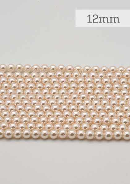 12mm Cream Rose Pearls with Hole - STKRM